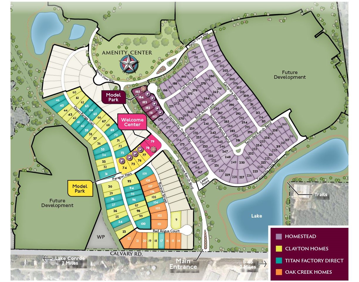 Master Planned Community Map | Rockrose Ranch at Lake Conroe